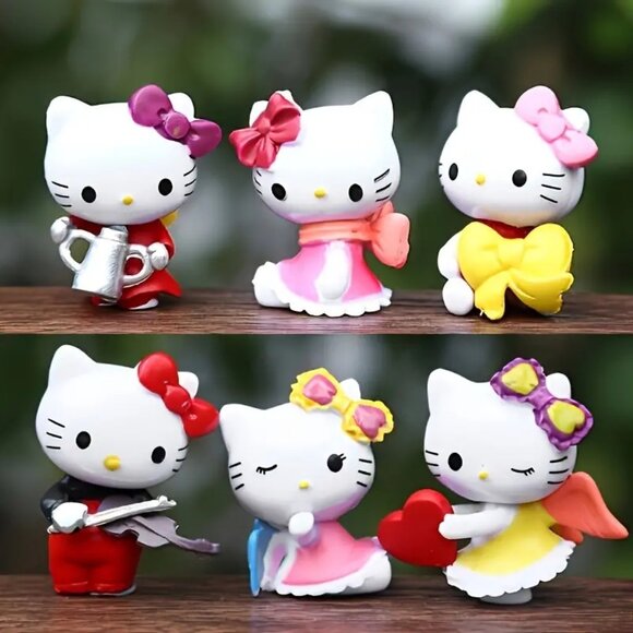 Accessories | Hello Kitty Miniature Figurine Set 6 Piece | Poshmark